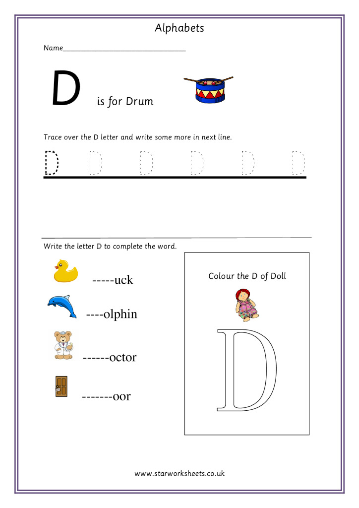 Capital Letter D | Star Worksheets