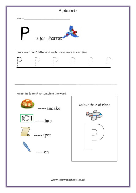 Practice-Capital-Letter-P-worksheet | Star Worksheets