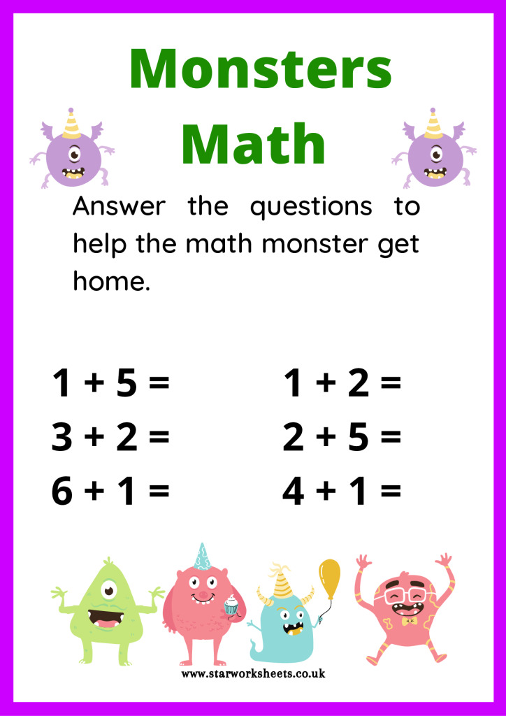 Reception Addition Worksheet | Star Worksheets