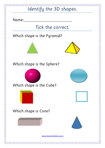 Identify-3D-Shapes-1 | Star Worksheets