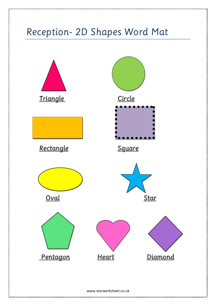 Shapes-worksheet-reception | Star Worksheets